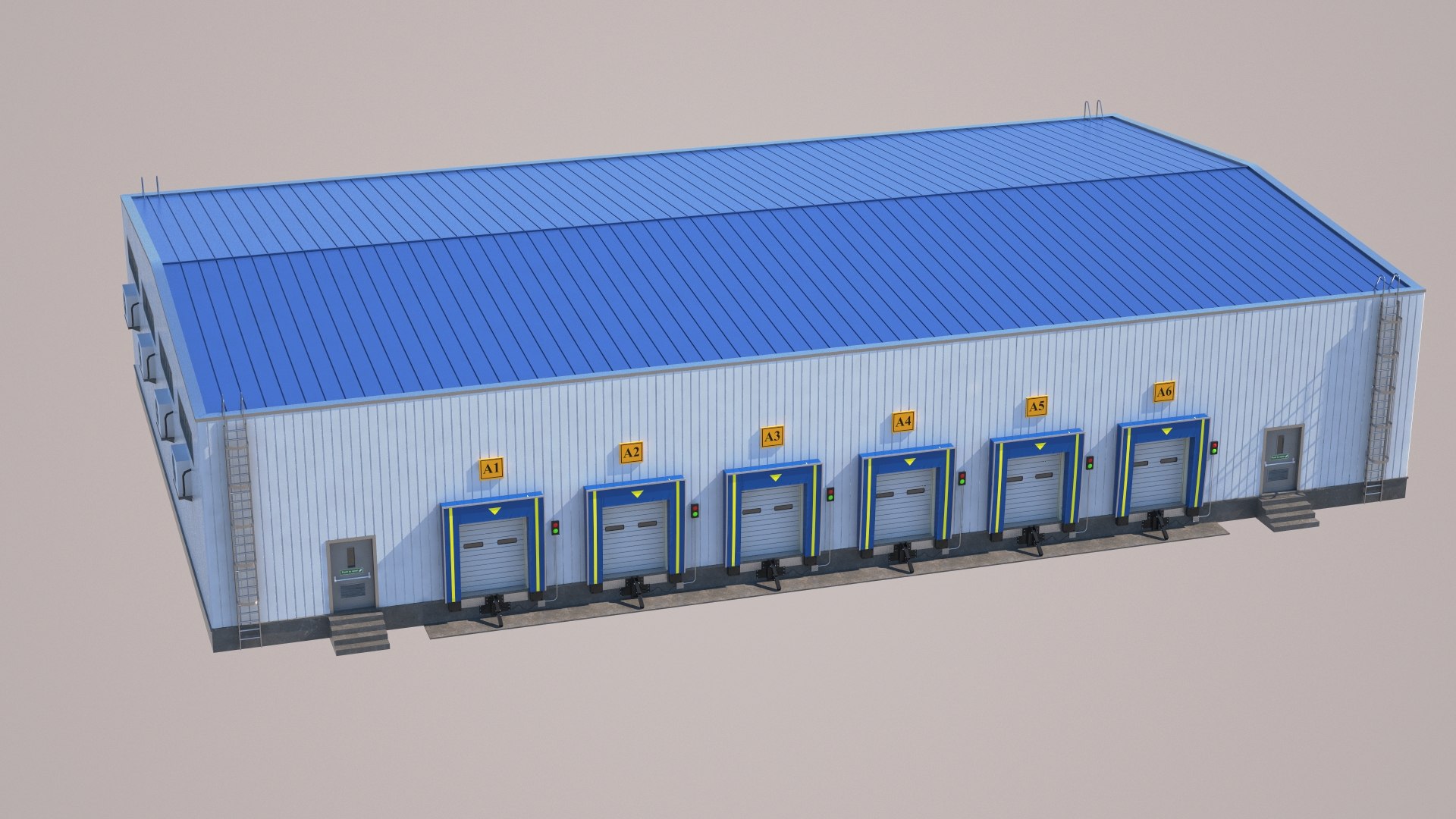 3D Detailed Exterior Warehouse - TurboSquid 2257623