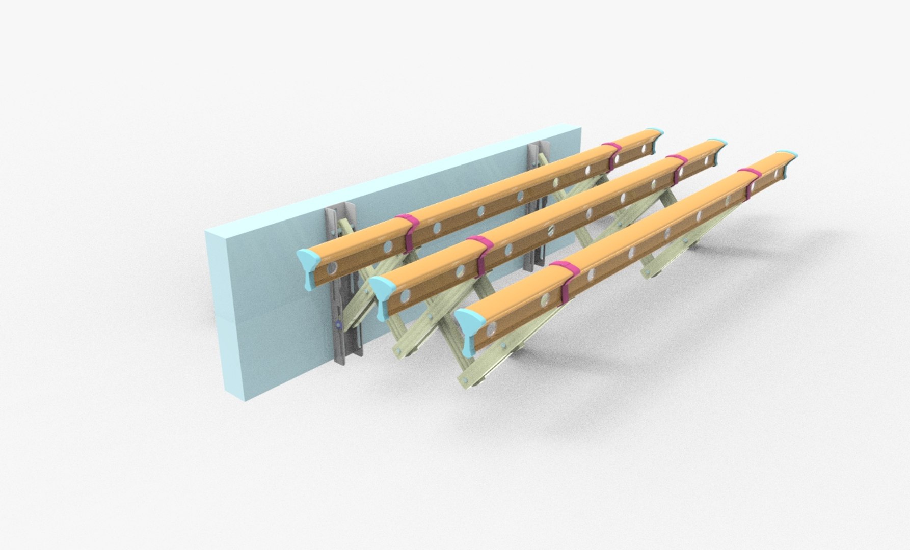 3D Model Telescopic Clothes Drying Rack - TurboSquid 1929446