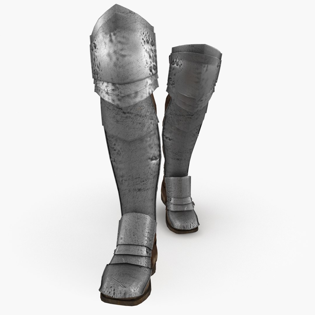 3d model of medieval armour boots v3