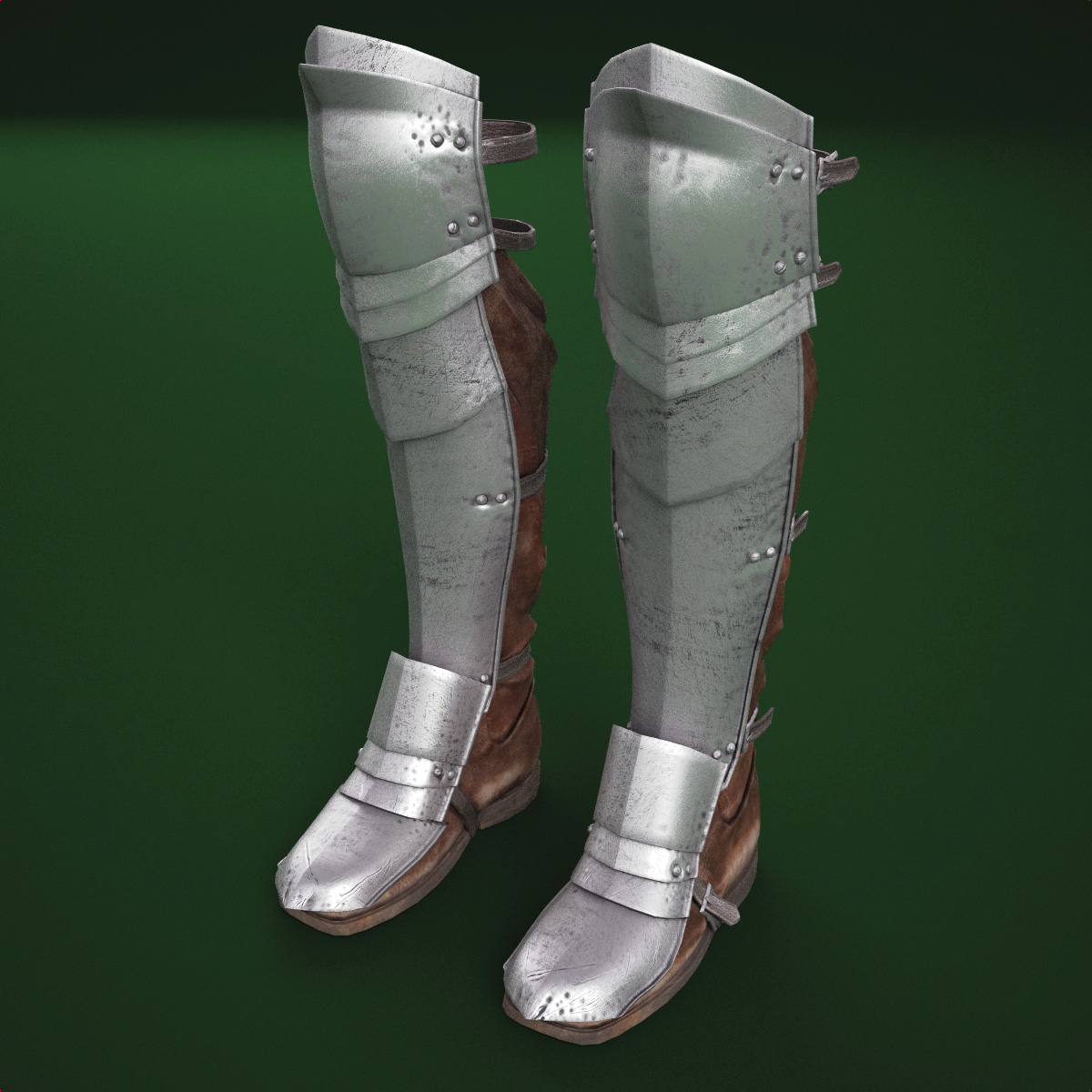 3d model of medieval armour boots v3