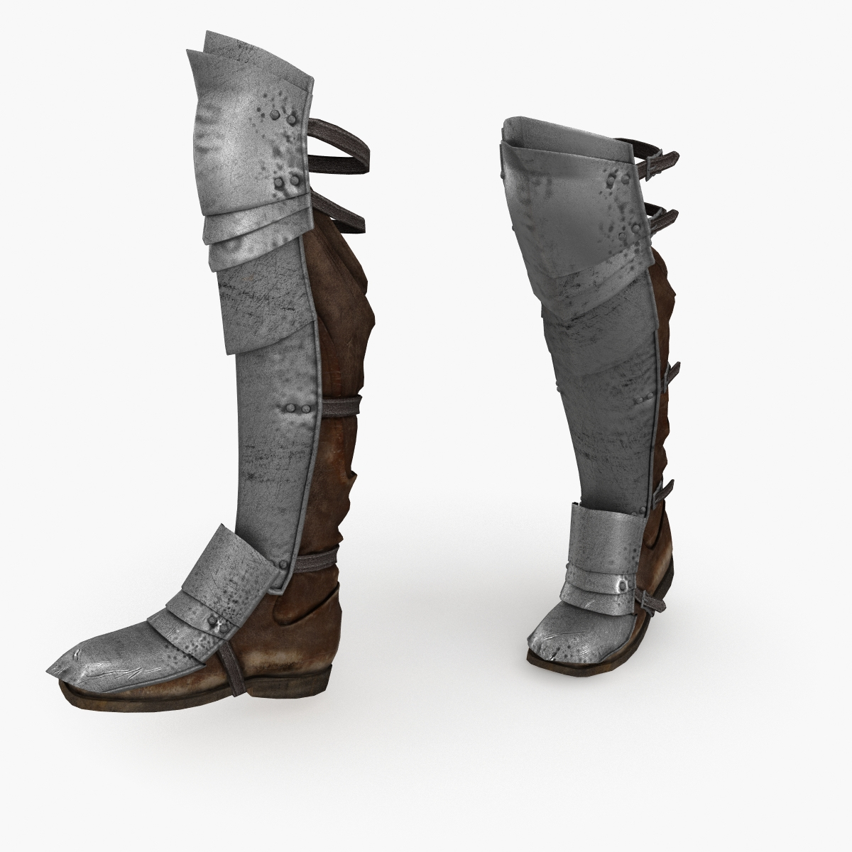 3d model of medieval armour boots v3