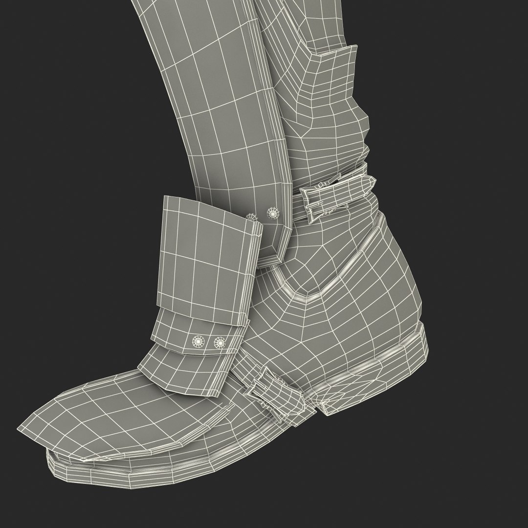 3d model of medieval armour boots v3