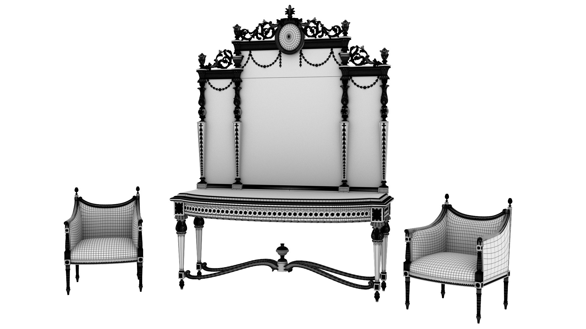 Classical Console Set 3D Model - TurboSquid 2050074