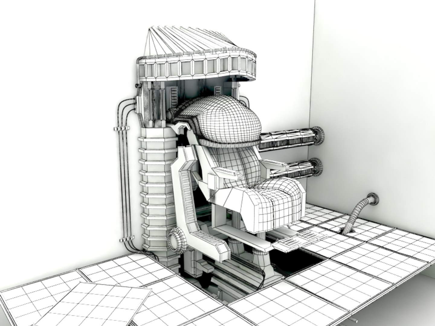 3d Model Laboratory Chair Scifi