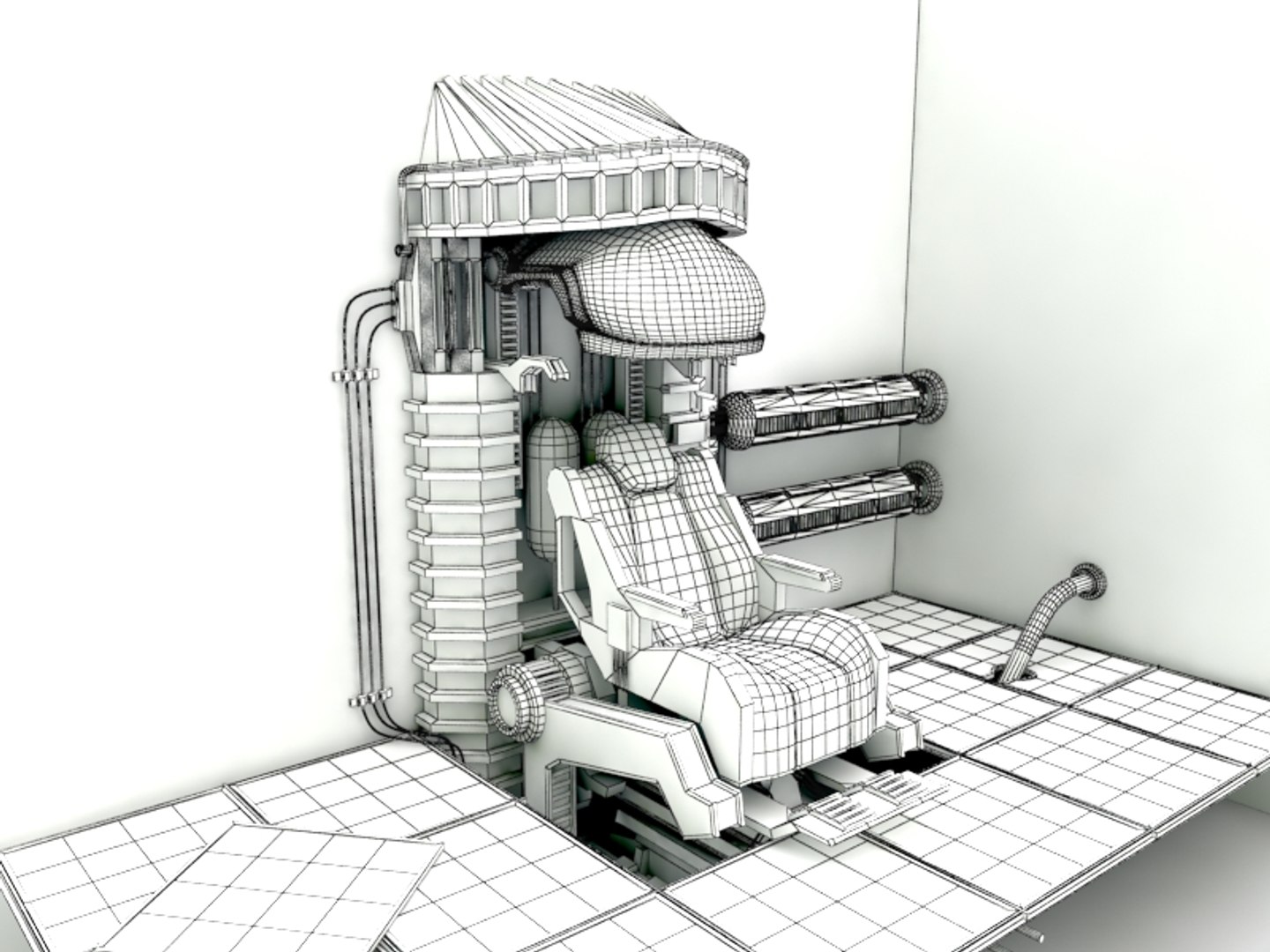 3d Model Laboratory Chair Scifi