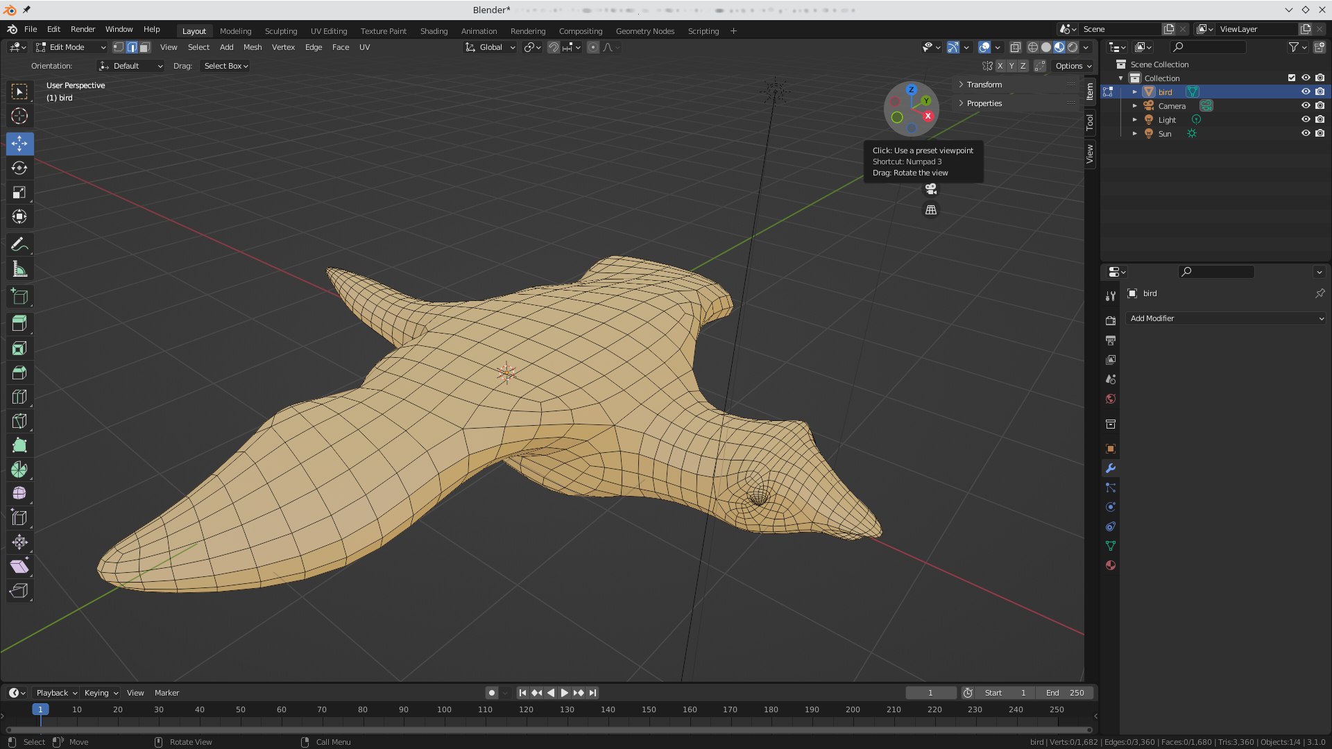 A Simple Bird 3D Model - TurboSquid 1870395