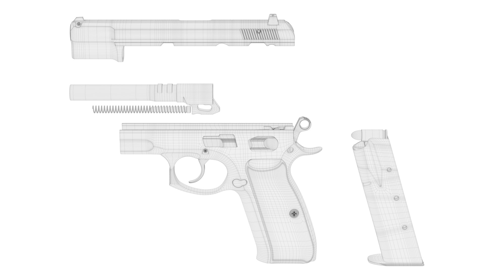 CZ 75 Silver 3D - TurboSquid 1960150