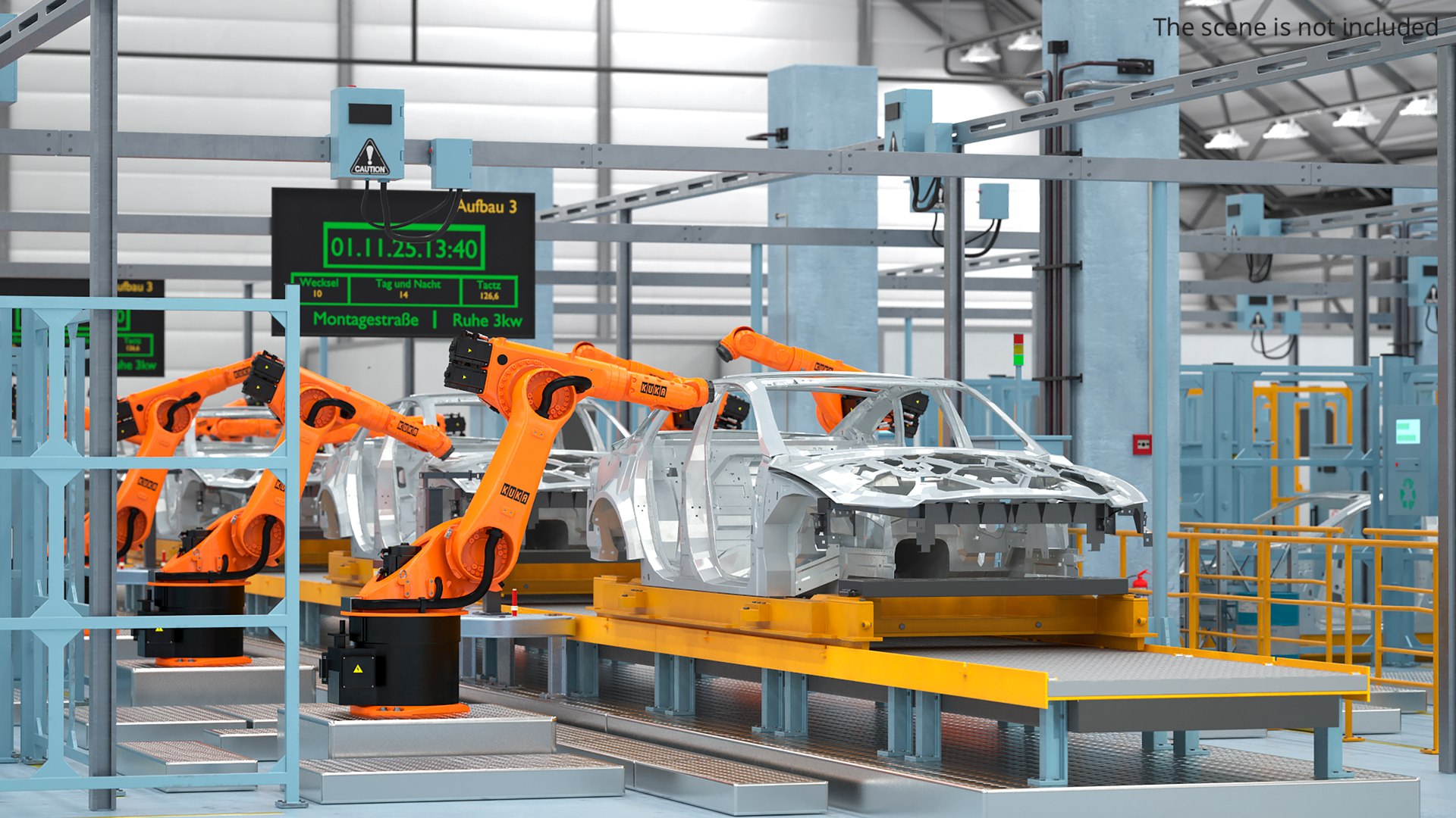 3D Car Assembly Line Rigged For Cinema 4D - TurboSquid 2517514