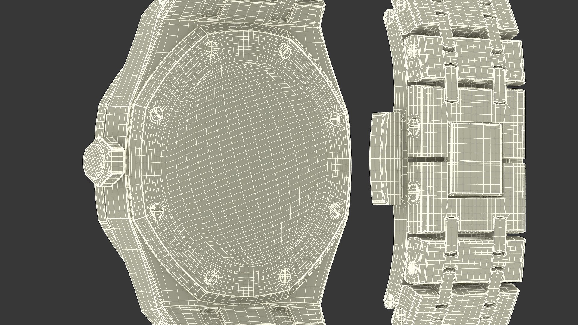 3D Model Audemars Piguet Royal Oak Khaki Diamond-Set Pink Gold ...
