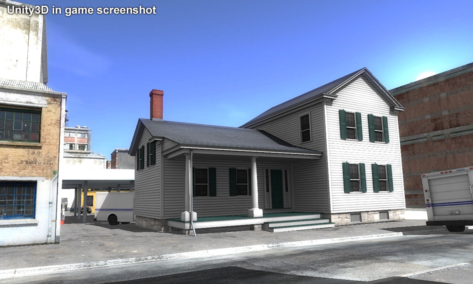 3ds Max Low-poly White Wooden House
