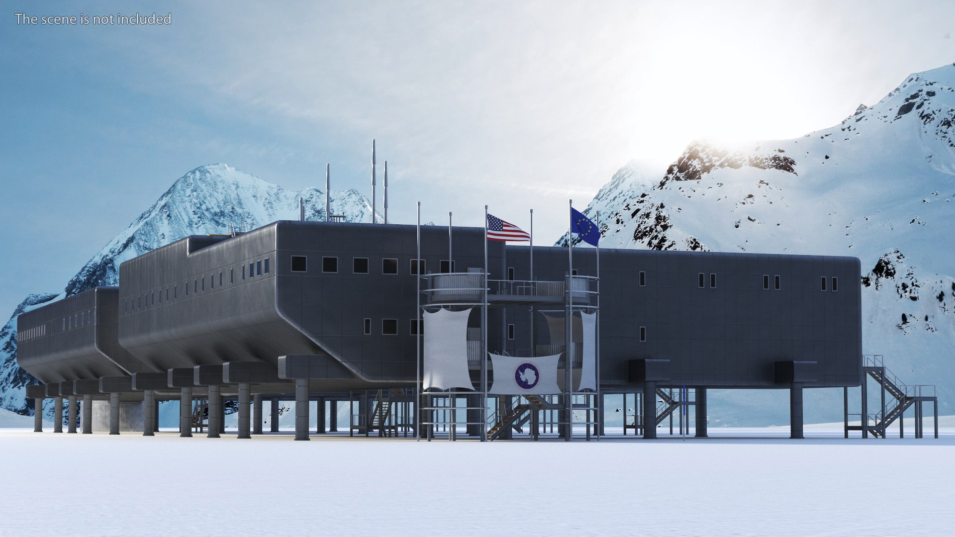 3D US Amundsen Scott South Pole Station Model - TurboSquid 2123524