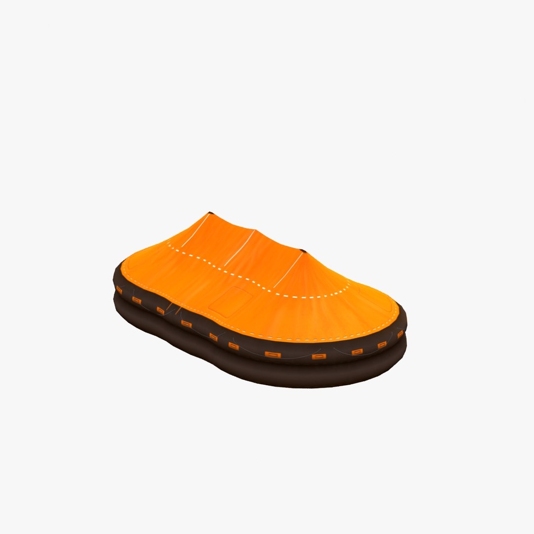 3d emergency life raft 100 model