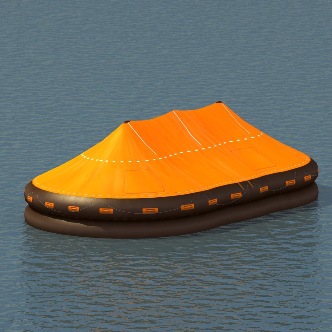 3d emergency life raft 100 model
