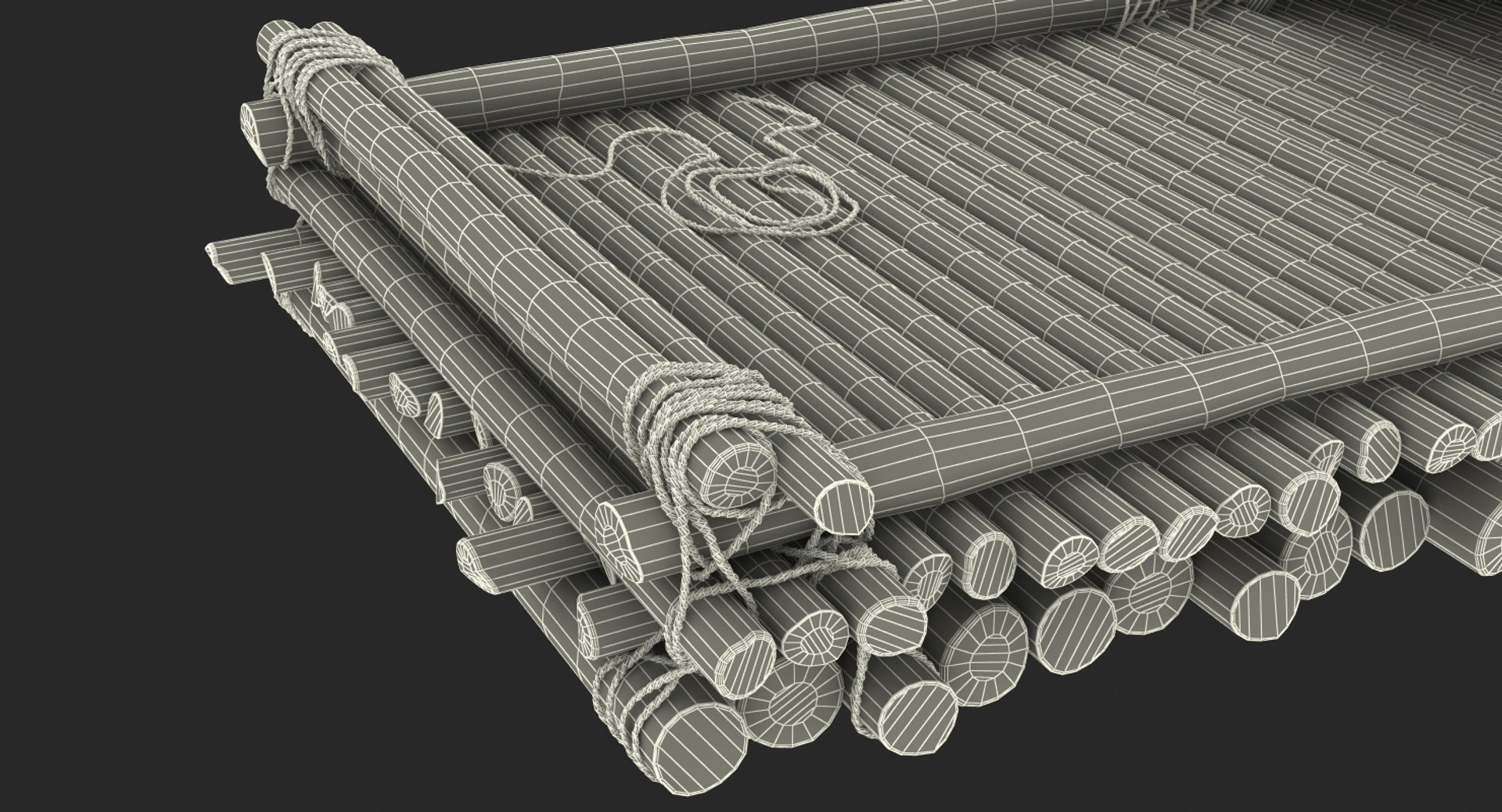 3D model wooden log raft hut - TurboSquid 1394408