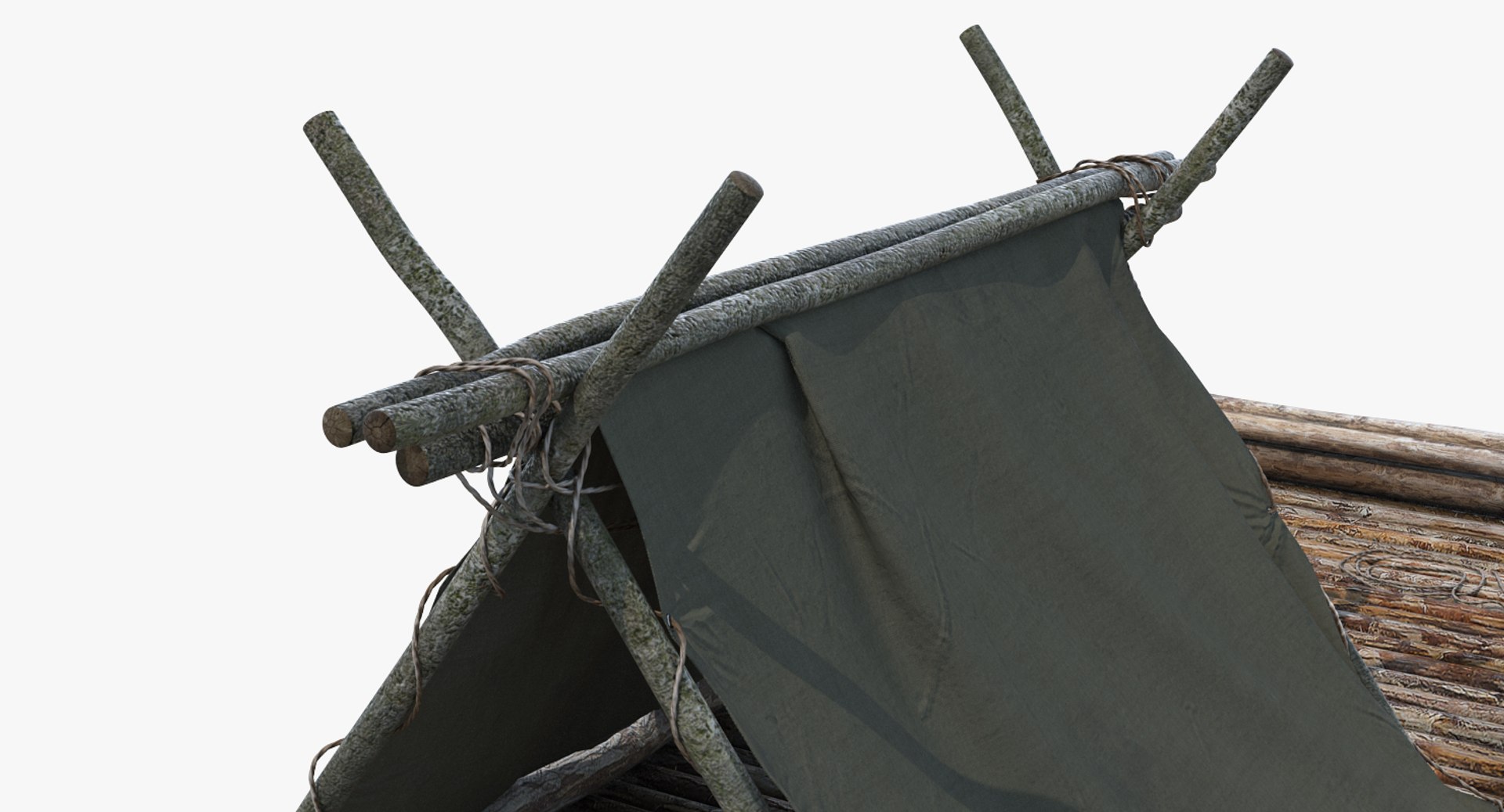 3D Model Wooden Log Raft Hut - TurboSquid 1394408