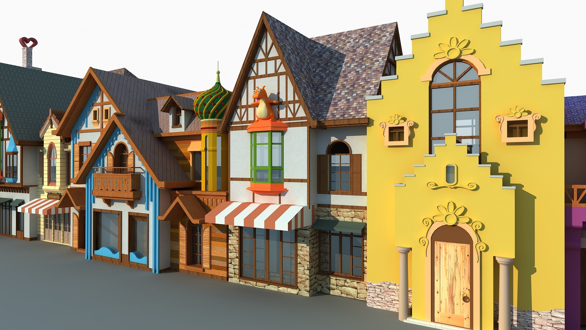 Cartoon Street 1 Model - TurboSquid 1915106