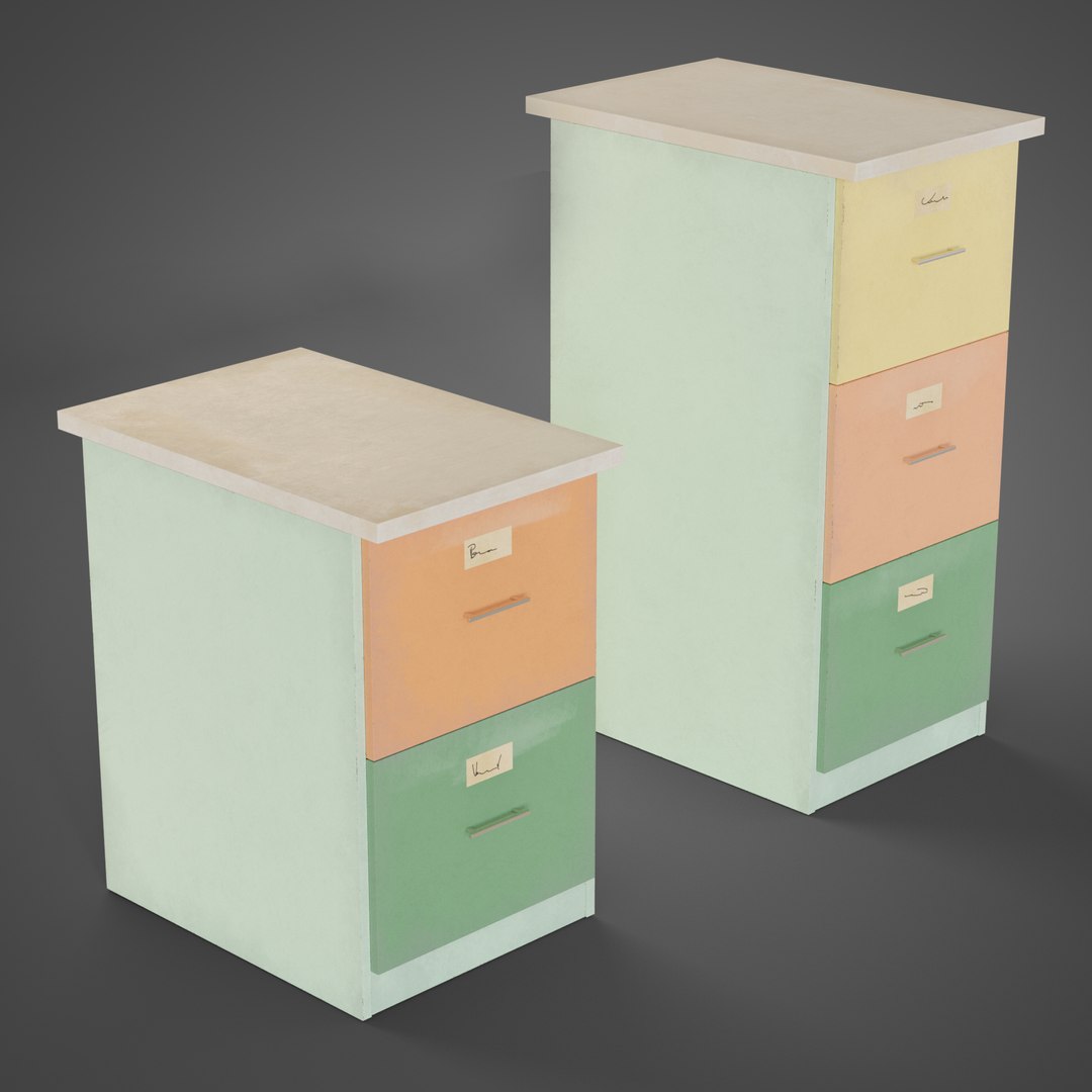 Used File Cabinet 3D Model - TurboSquid 1722263