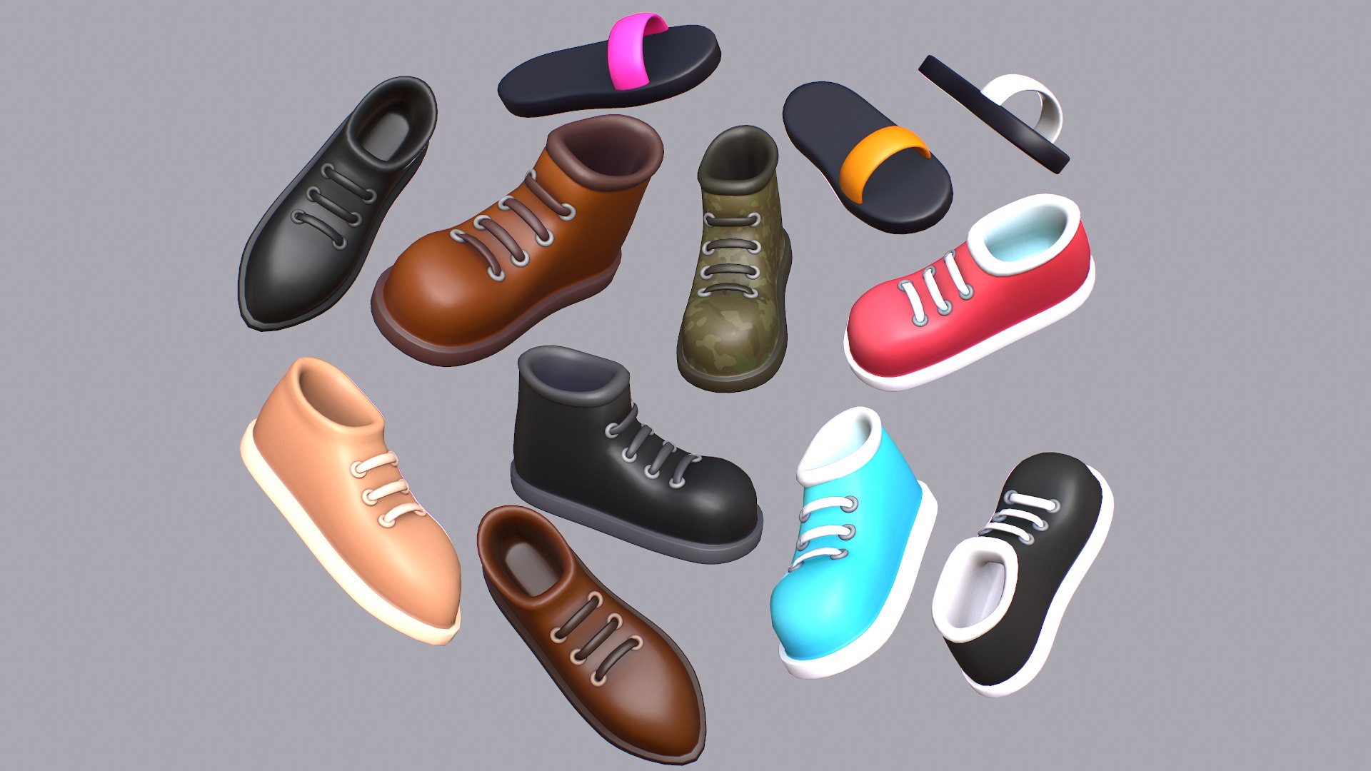 3D Cartoon Shoes Sneakers - TurboSquid 1998925