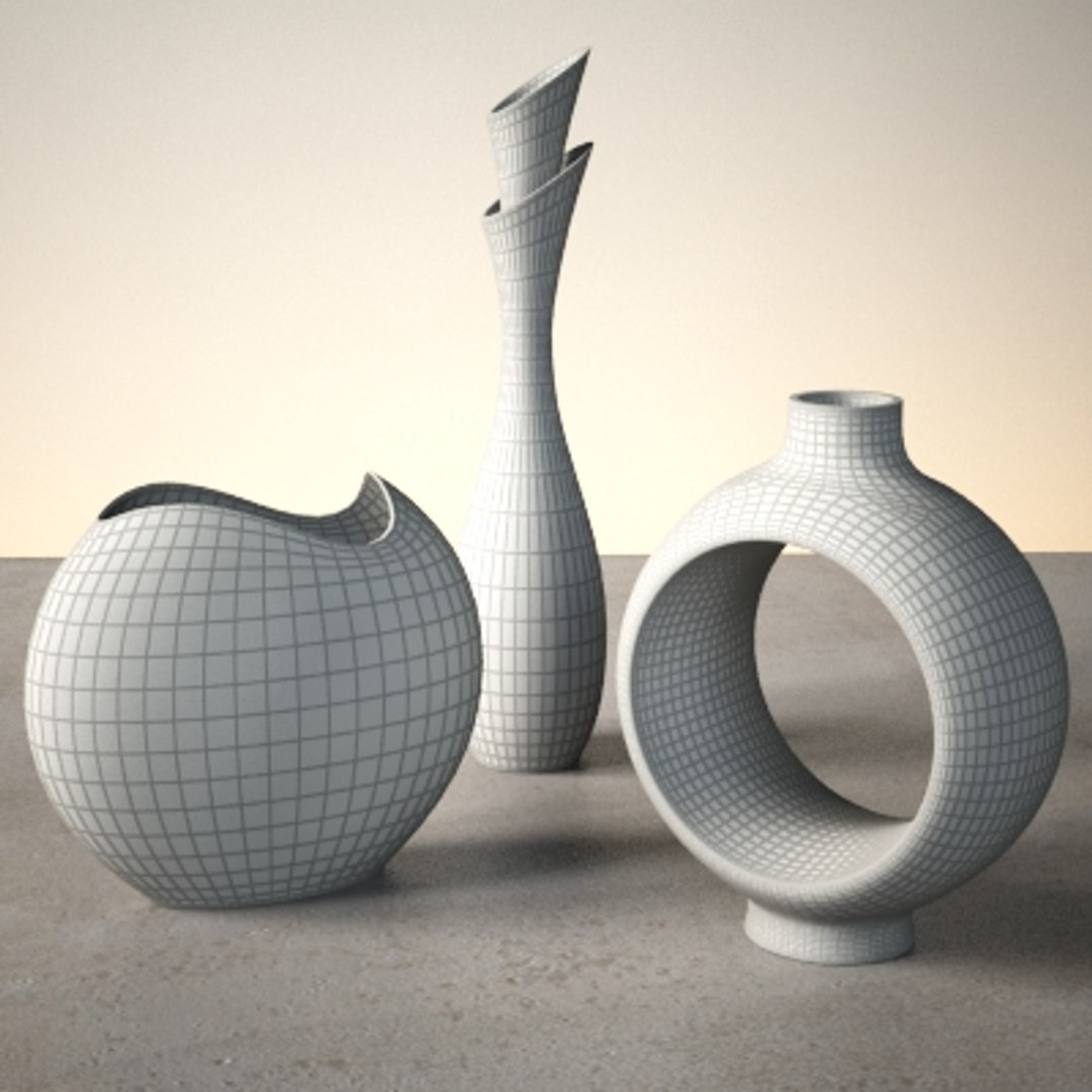 3dsmax Contemporary Vases Modern Set