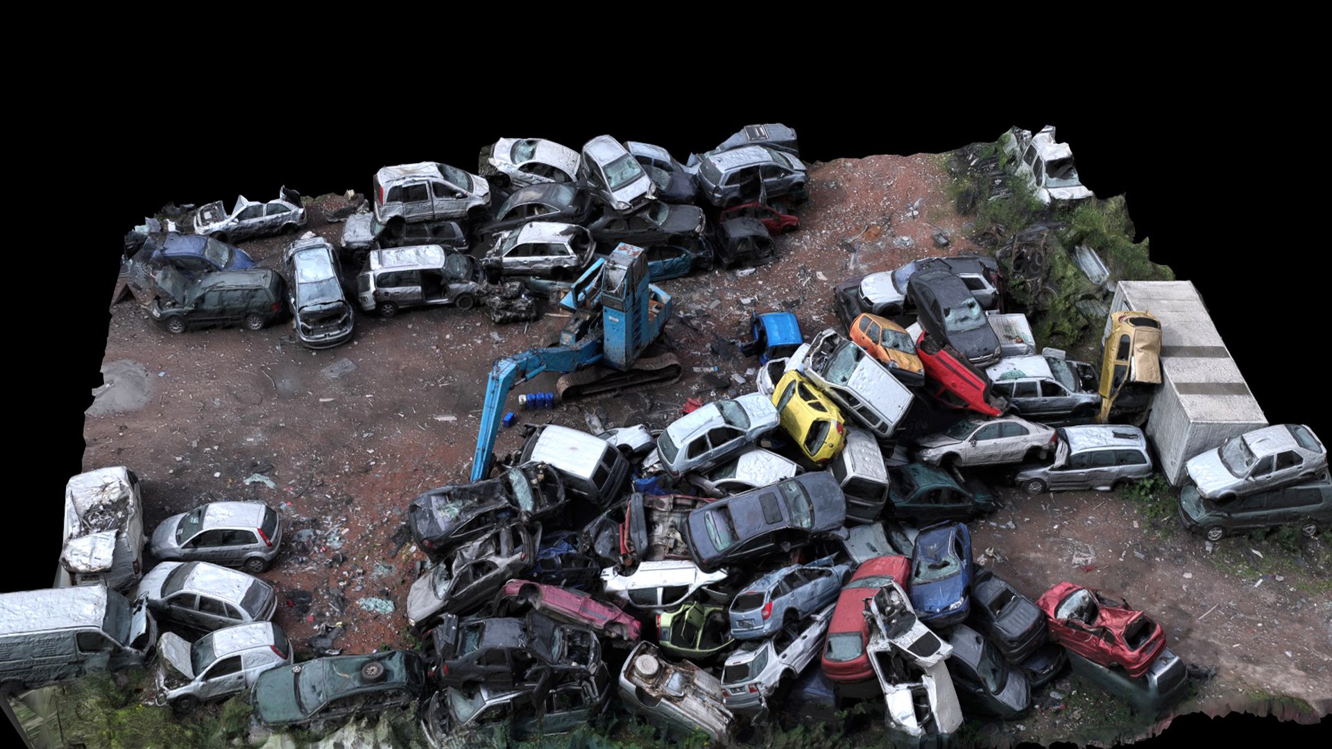 3D Cars Destroyed Wreckage Pile Drone Part1 Photogrammetry Model ...