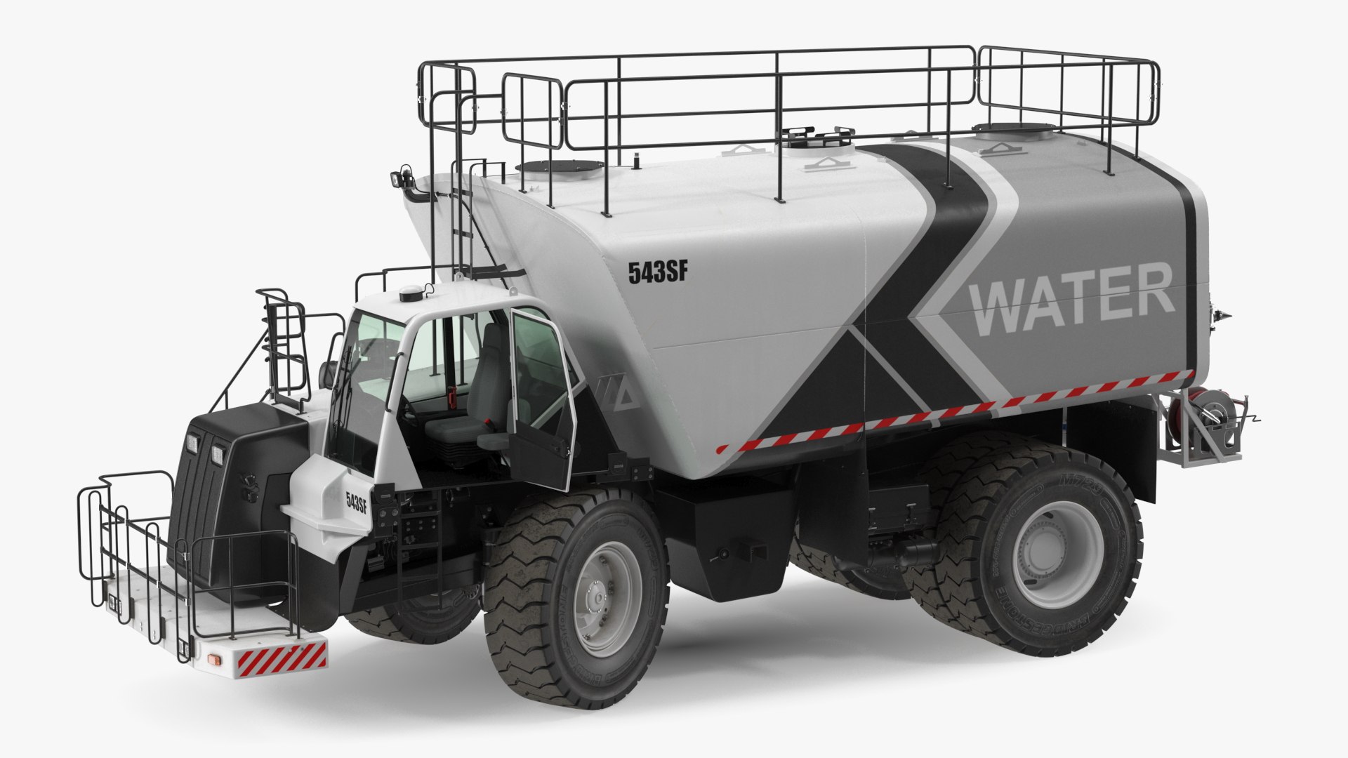 White Construction Truck With Grey Water Tank Rigged 3D - TurboSquid ...