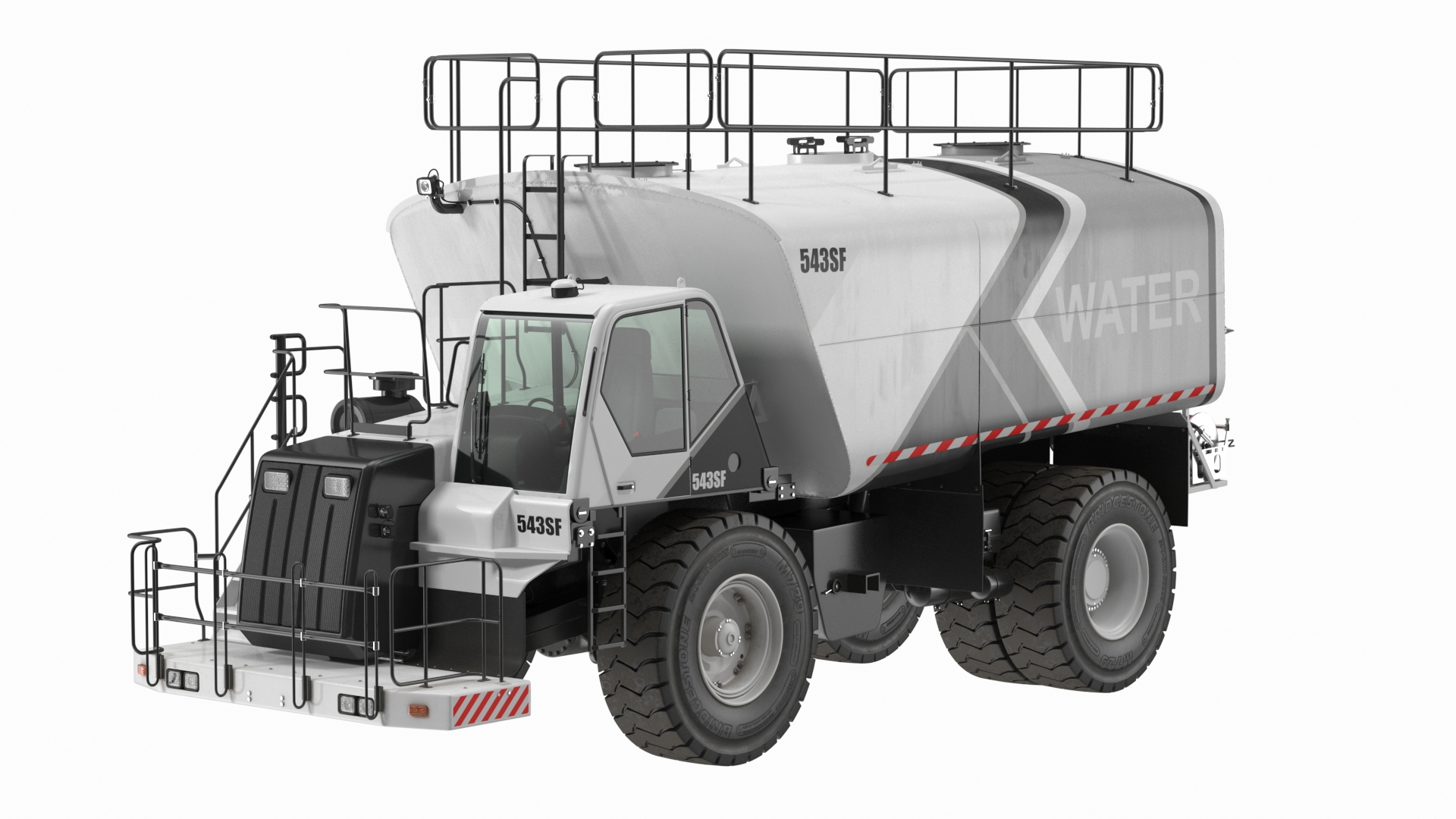 White Construction Truck With Grey Water Tank Rigged 3D - TurboSquid ...