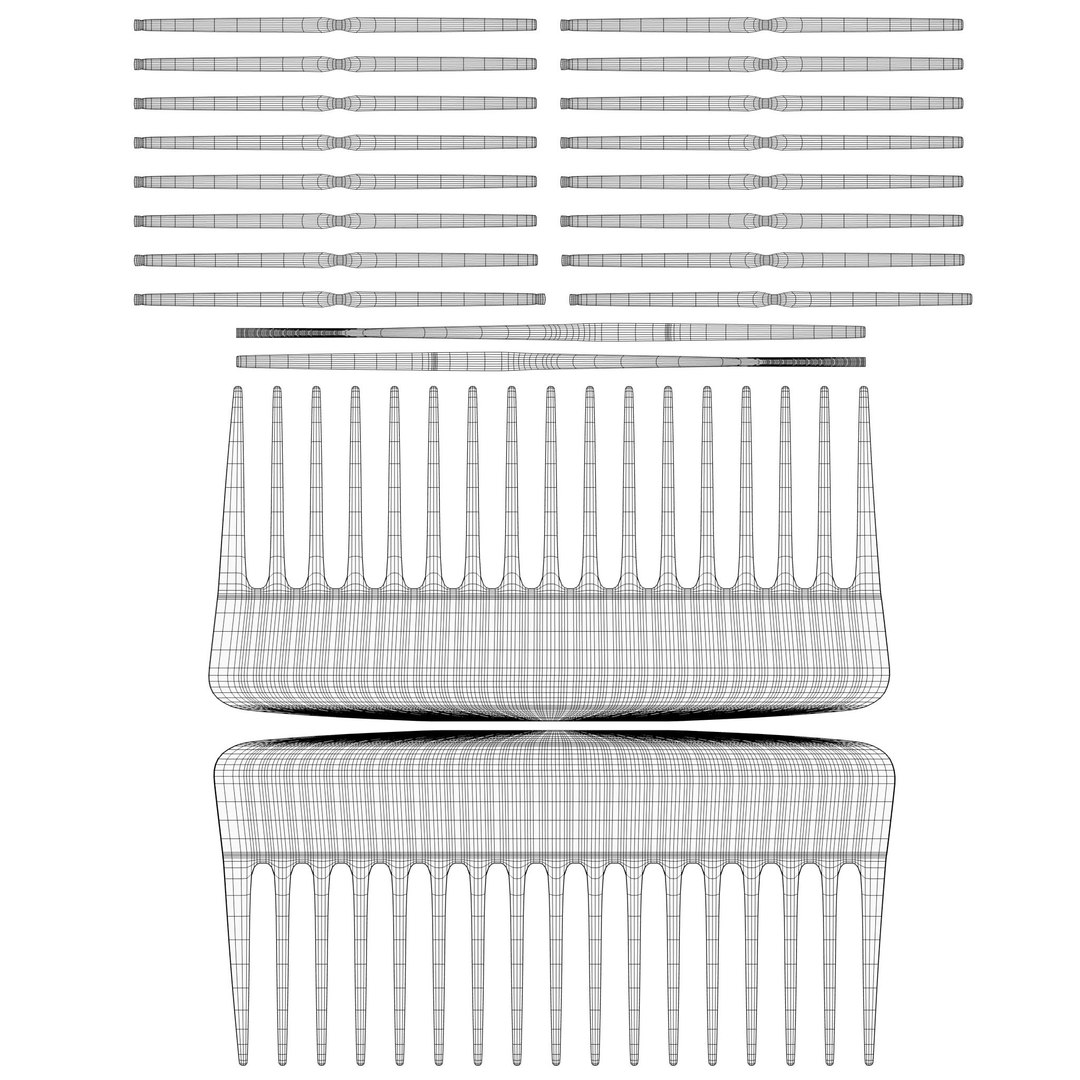 Small wide tooth comb 3D - TurboSquid 1404120