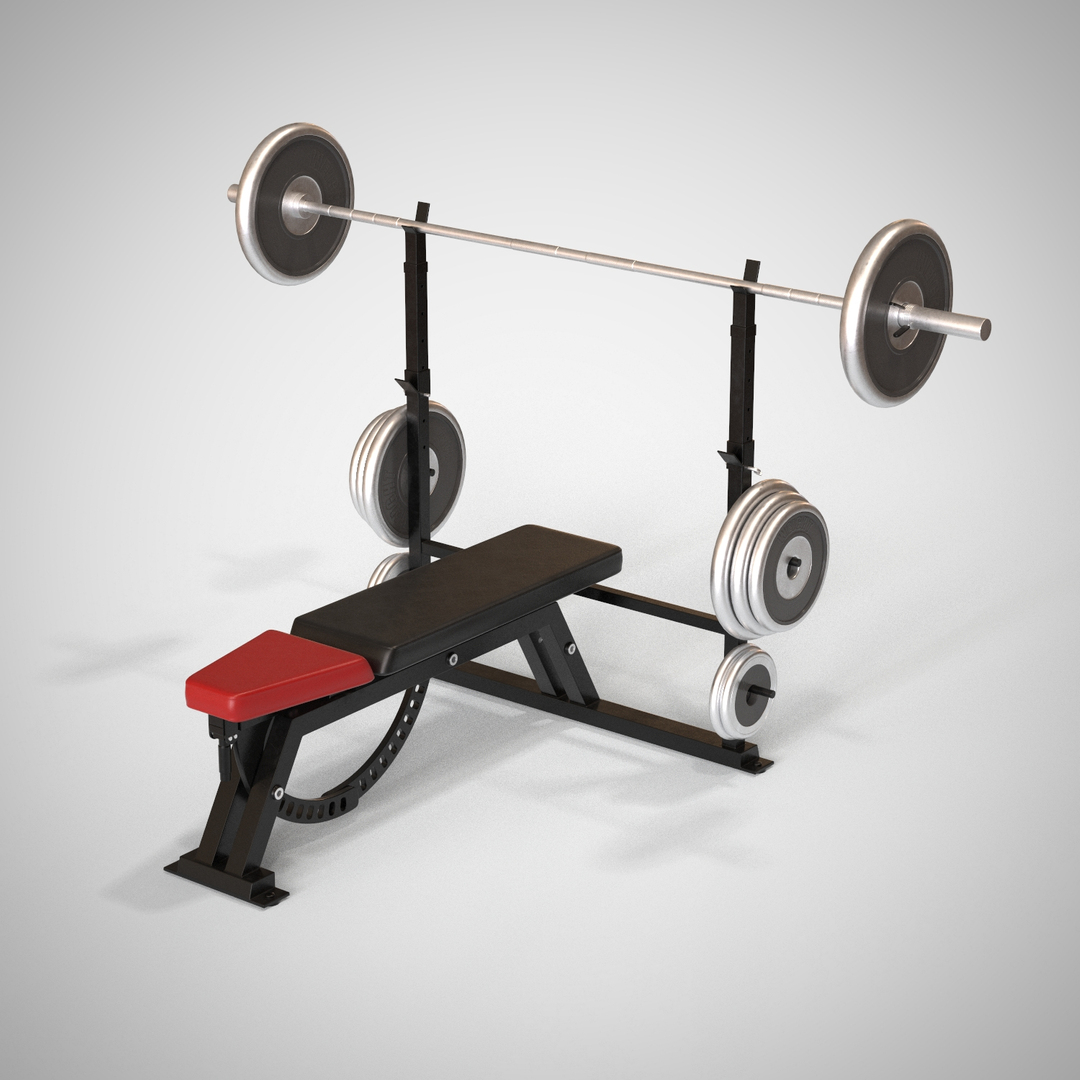 exercise bench 3d model