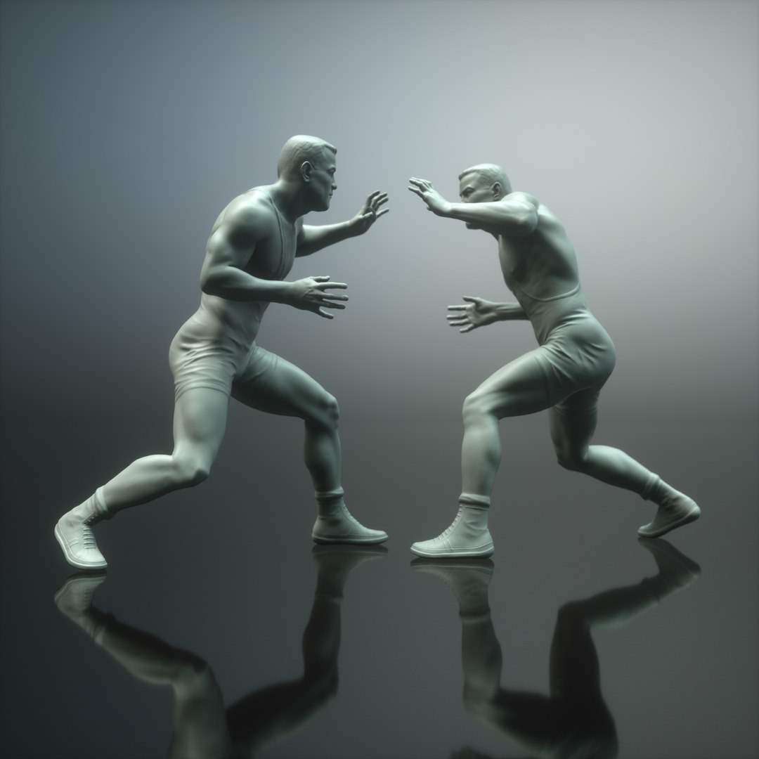 Wrestler Sculpture Male Printing Obj