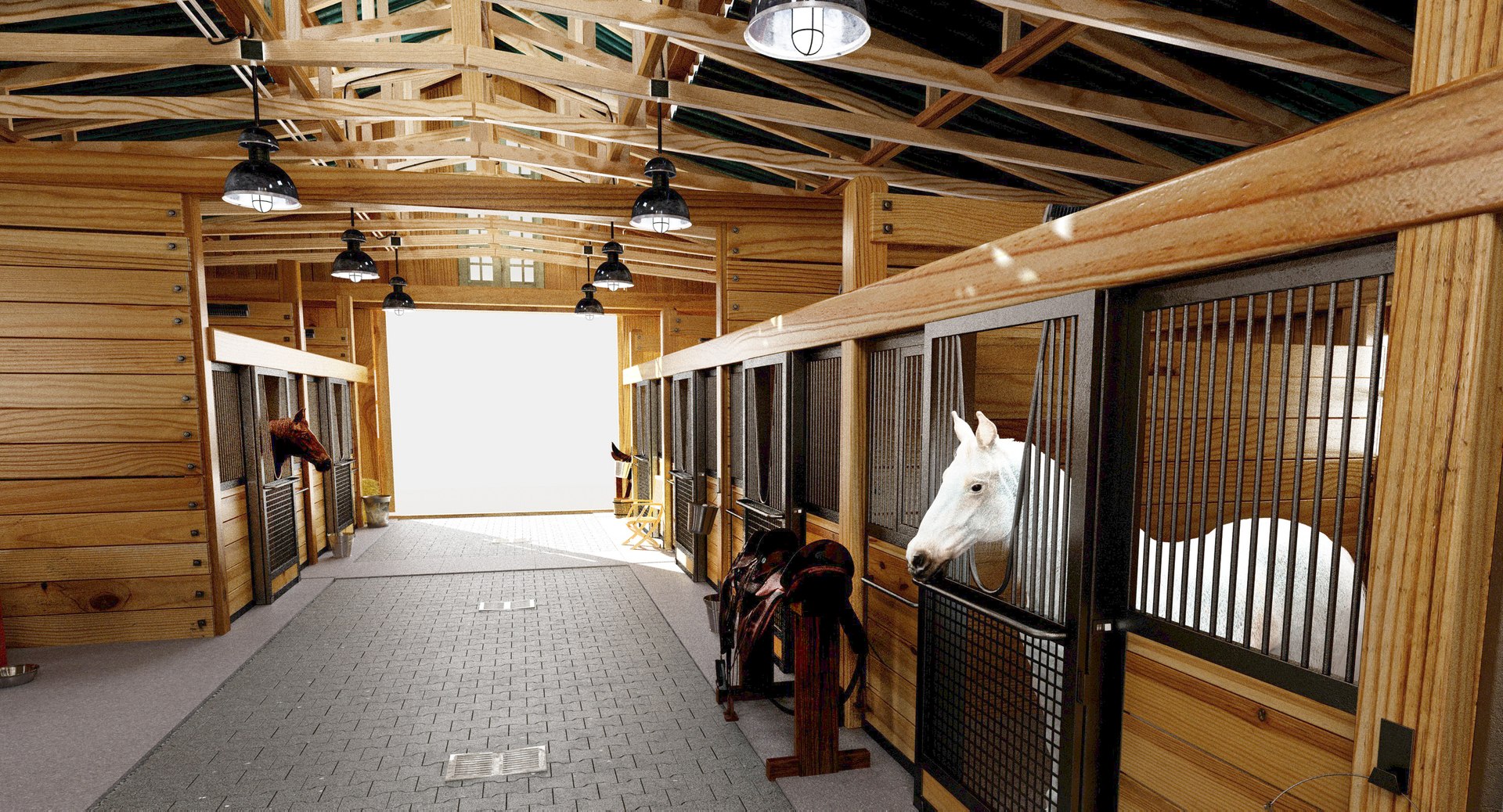 horse stable 3d max