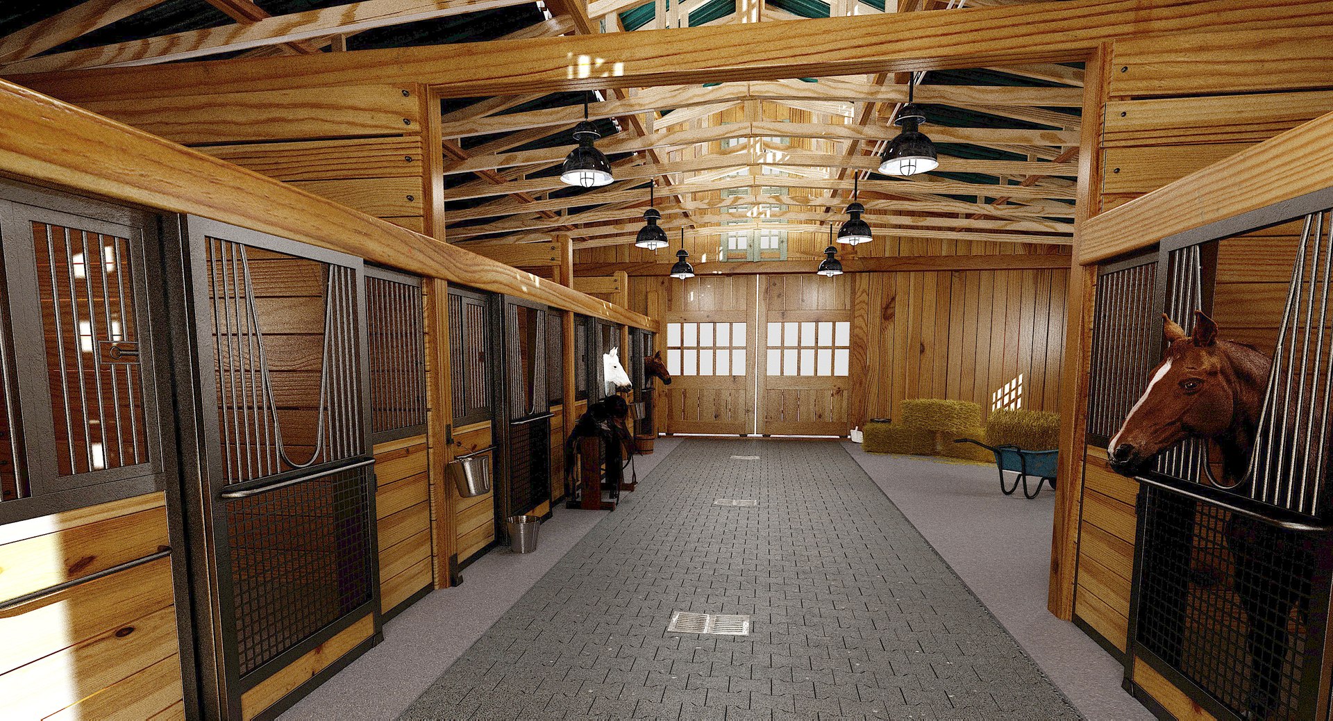 horse stable 3d max