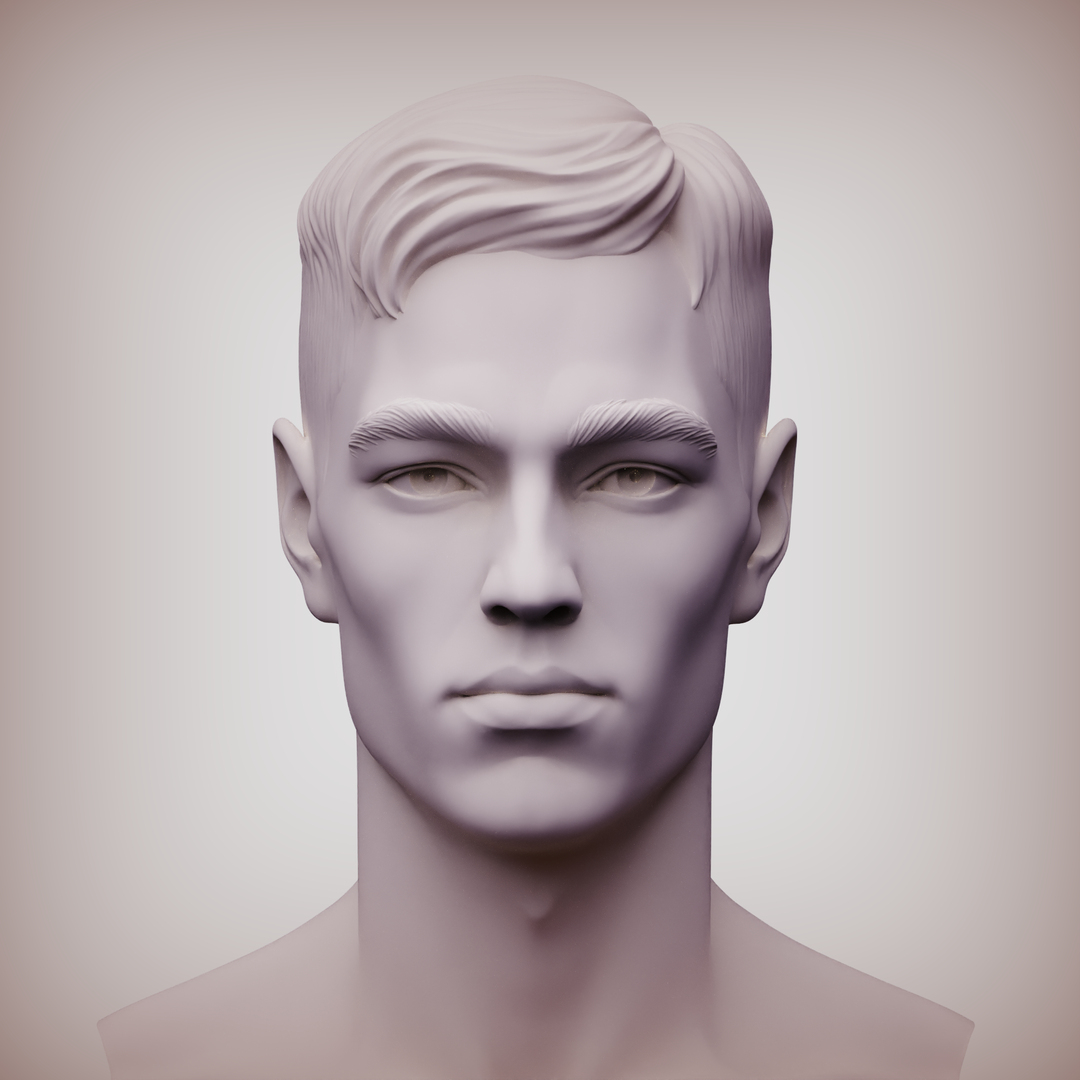 4 Male Head Sculptures 3D Model - TurboSquid 2225476