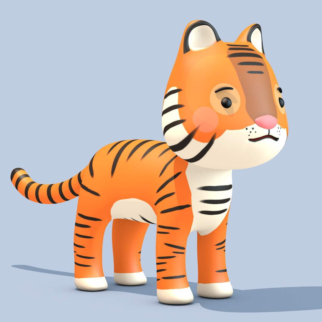 modelo 3d Cartoon Tiger - TurboSquid 2090653