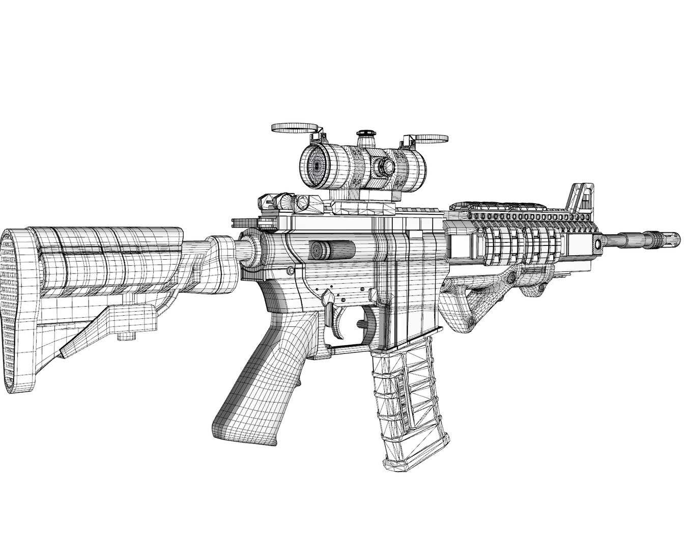 3D Rifle Assault Model - TurboSquid 1384124