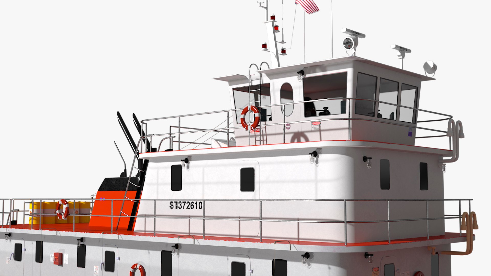 Push Boat Ship With Pontoon Barge With Sand On Water 3D Model ...