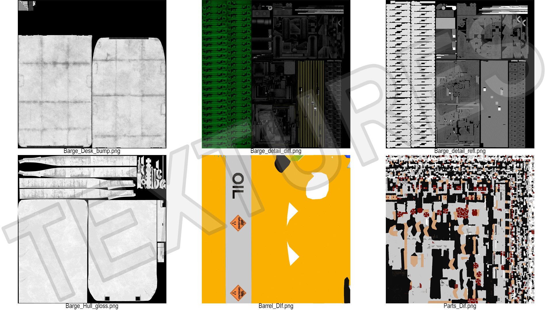 Push Boat Ship With Pontoon Barge With Sand On Water 3D Model ...