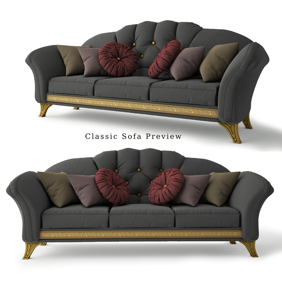 3d Model Classic Sofa