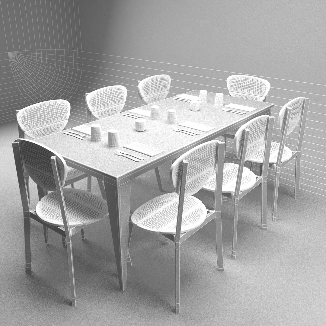 3d Model Restaurant Table Chairs