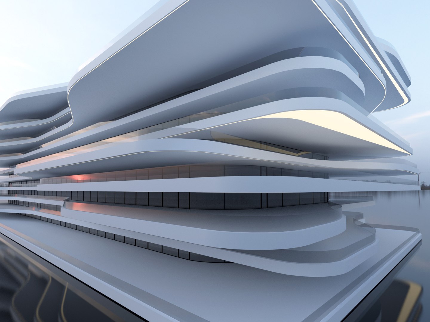 Futuristic Building Model - TurboSquid 1331499