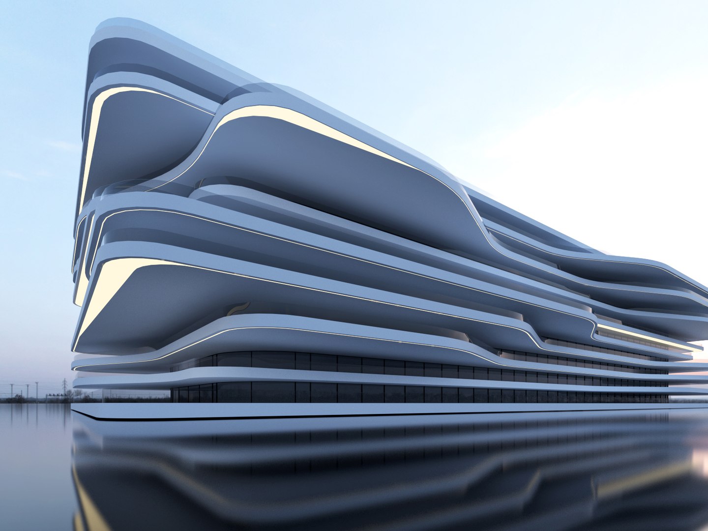 Futuristic Building Model - TurboSquid 1331499