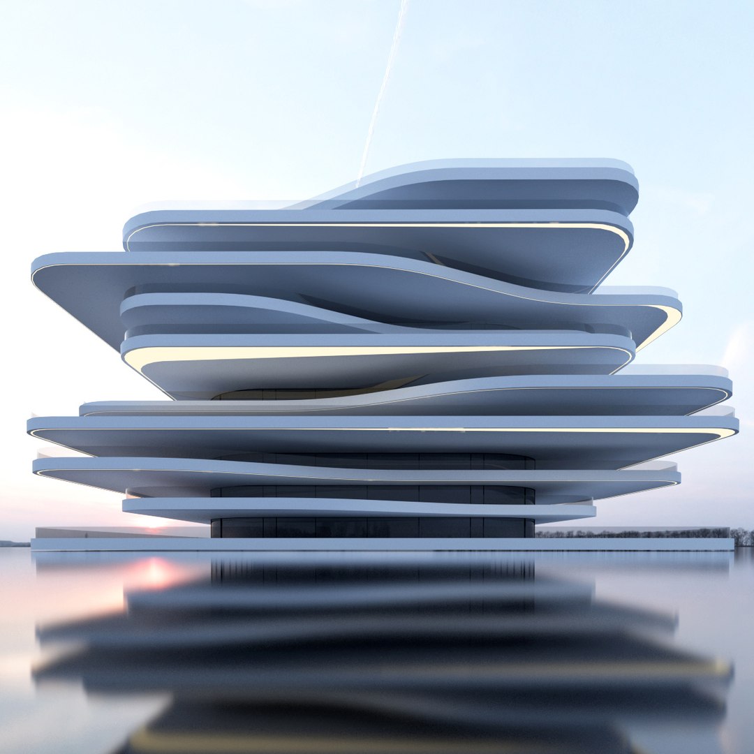 Futuristic Building Model - TurboSquid 1331499