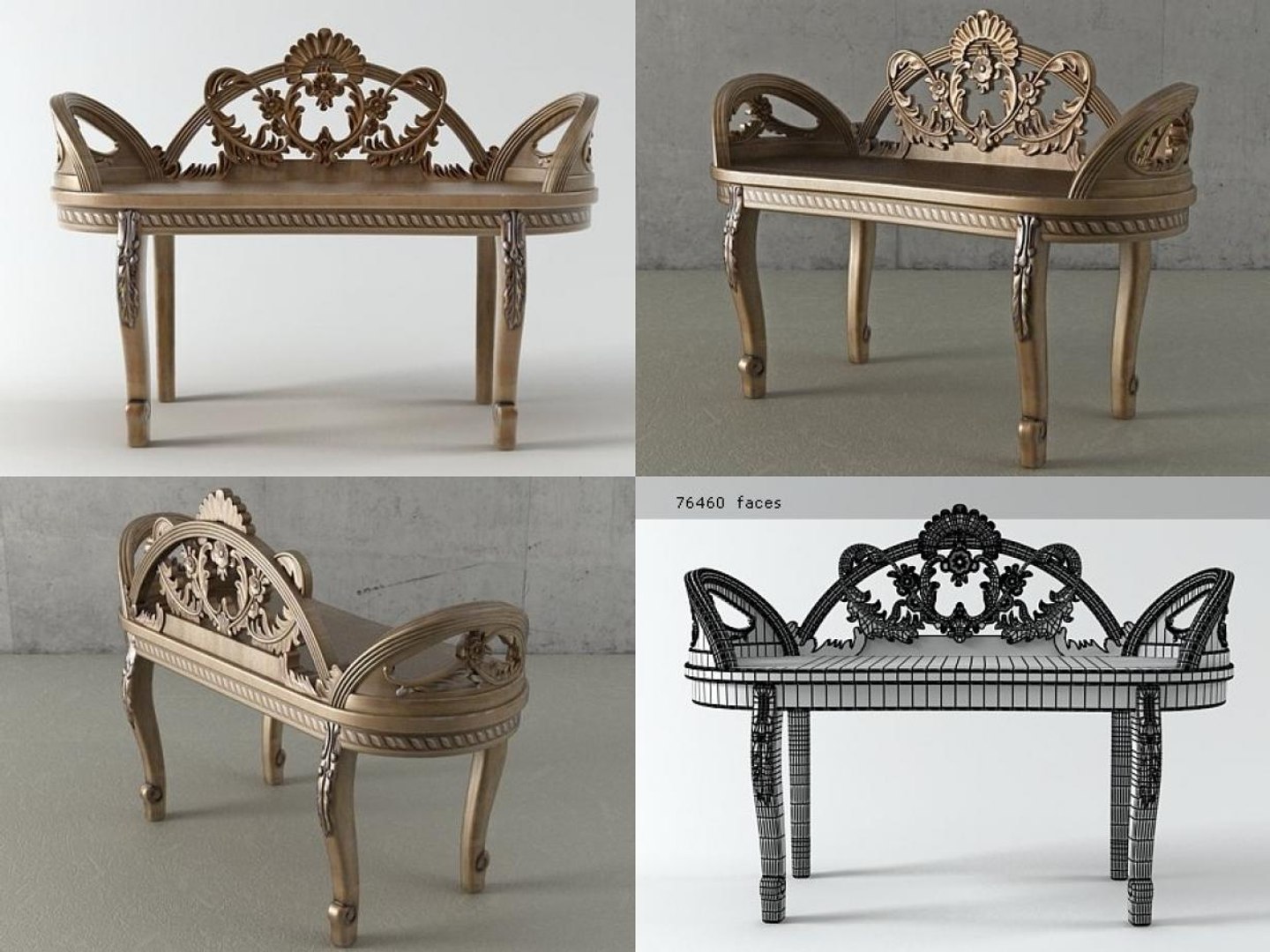 Biltmore Bench 3D Model - TurboSquid 1185252