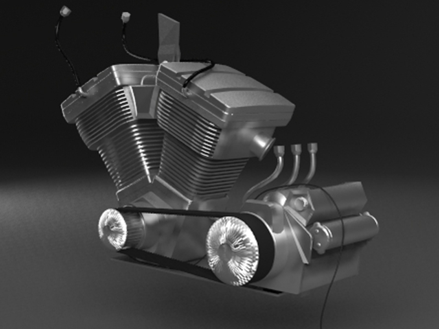 free engine motorcycle 3d model