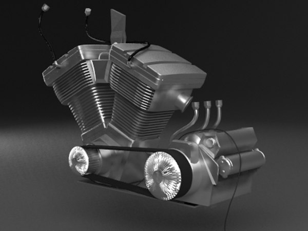 free engine motorcycle 3d model