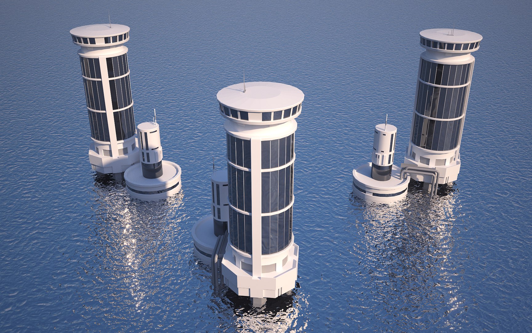 3D Industrial Sea Tower - Low-poly - TurboSquid 2182229