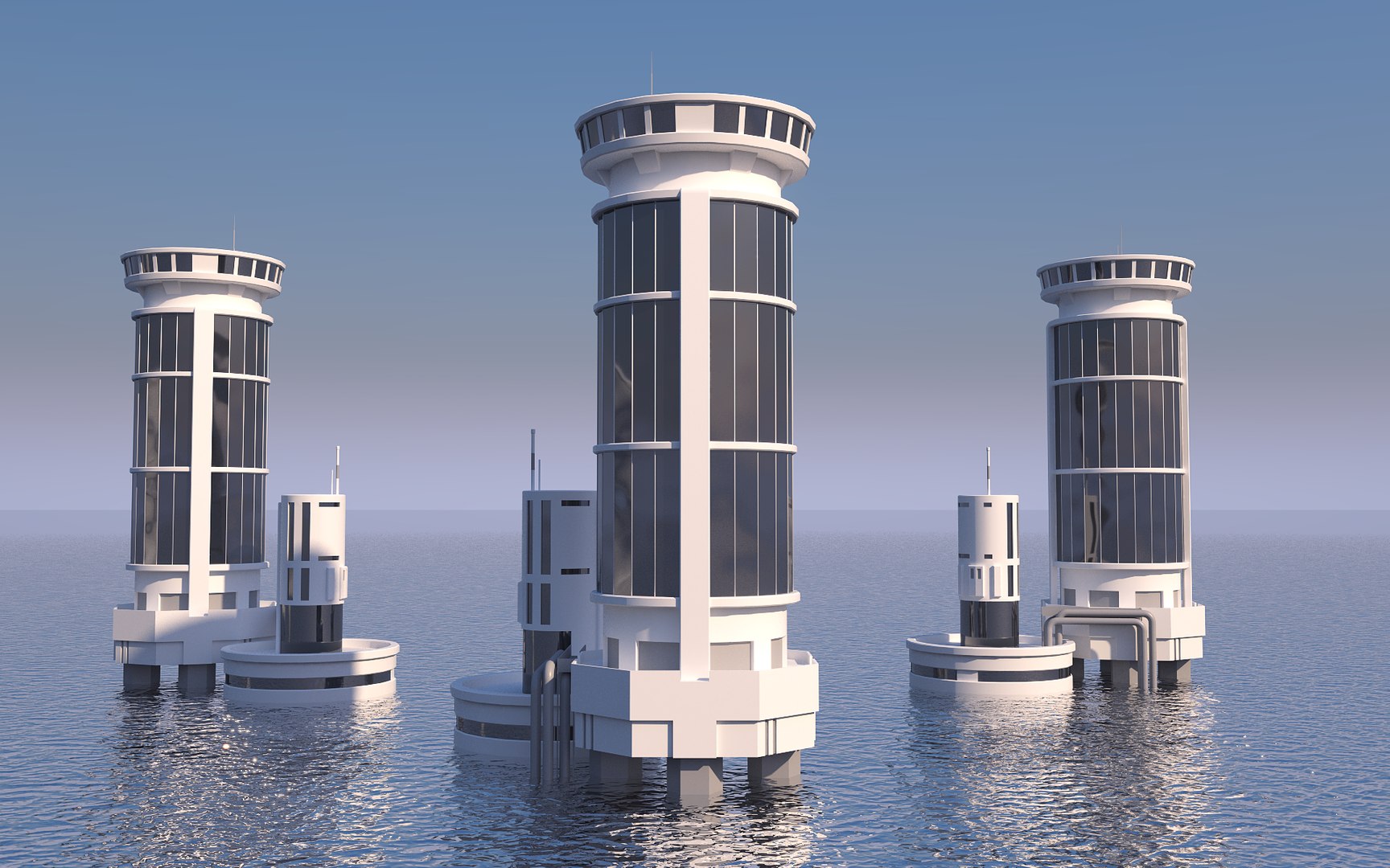 3D Industrial Sea Tower - Low-poly - TurboSquid 2182229