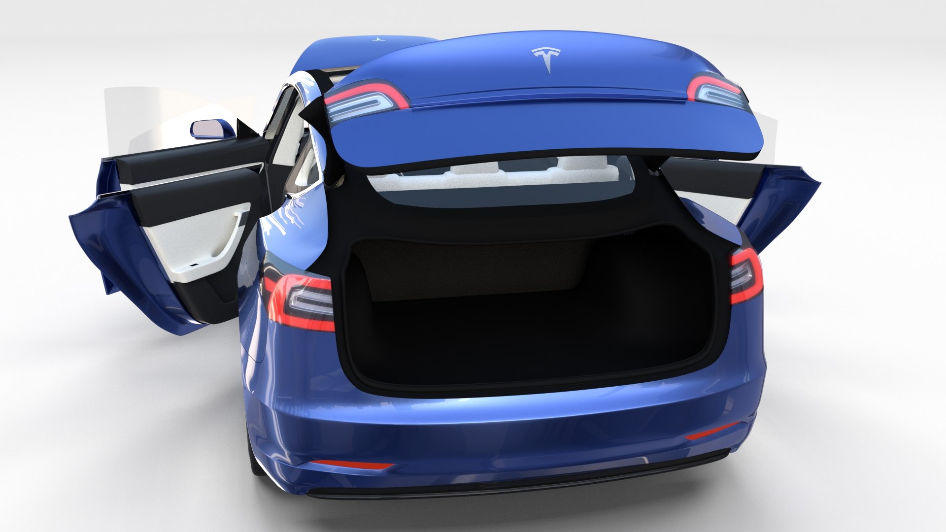 tesla 3 interior 3d obj