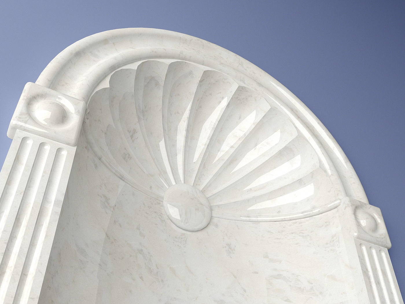 3d model cresent wall niche