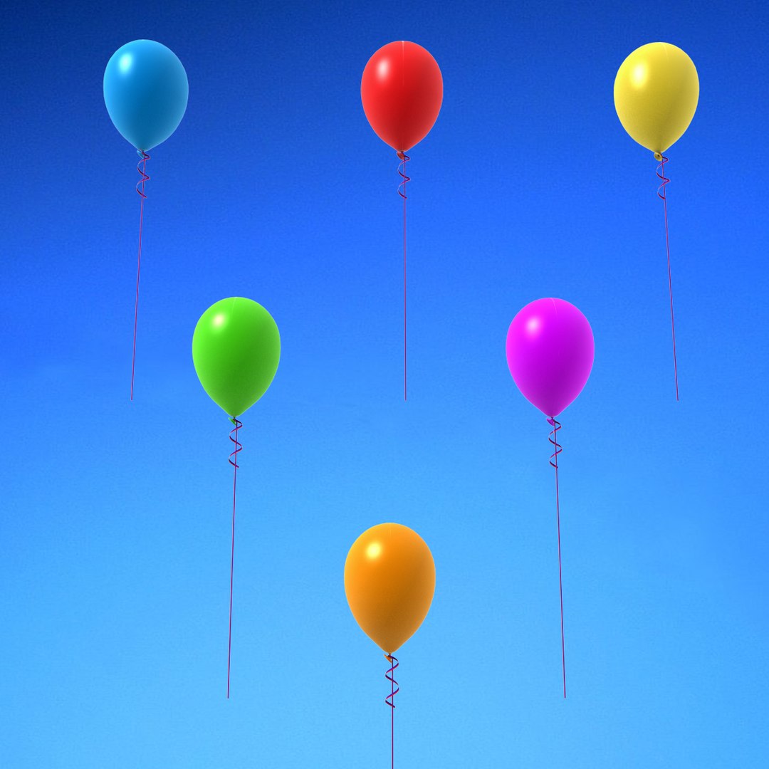 3d Colored Balloons Party