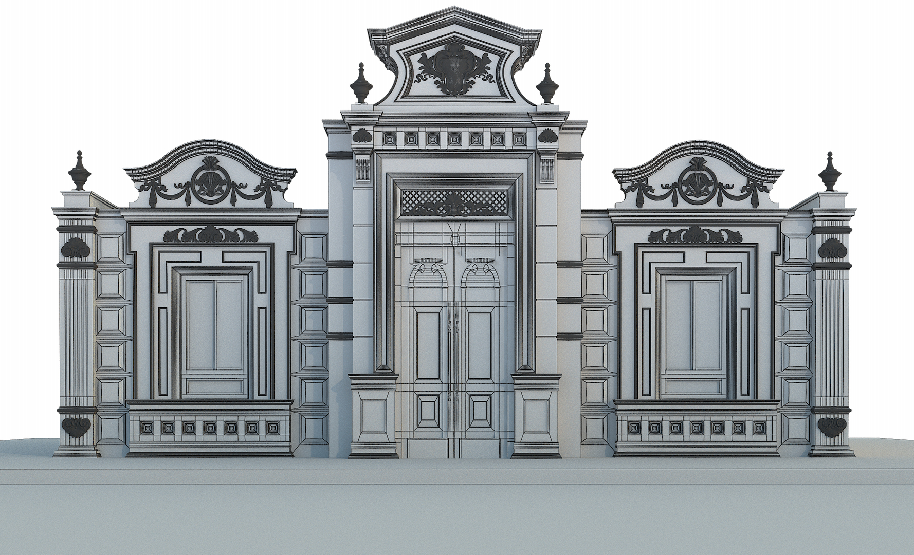 Classic facade architectural 3D - TurboSquid 1697535